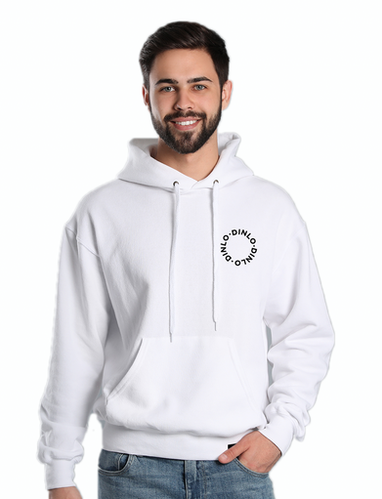 Mens White Original Dinlo Hoodies | Dinlo