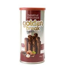 Golden Break Hazelnut Filling Wafer Rolls 135G | Siya Trading Limited