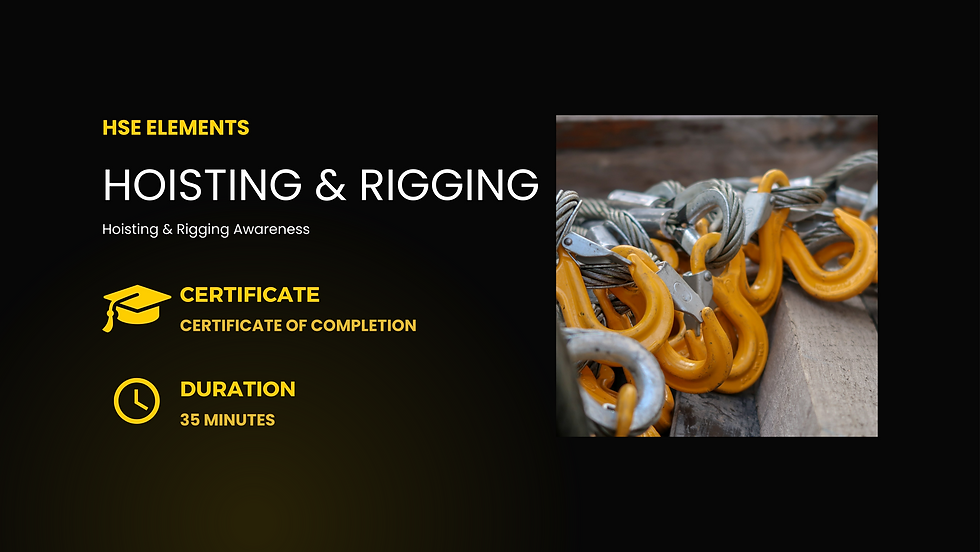 Hoisting & Rigging Awareness Training | HSEElements