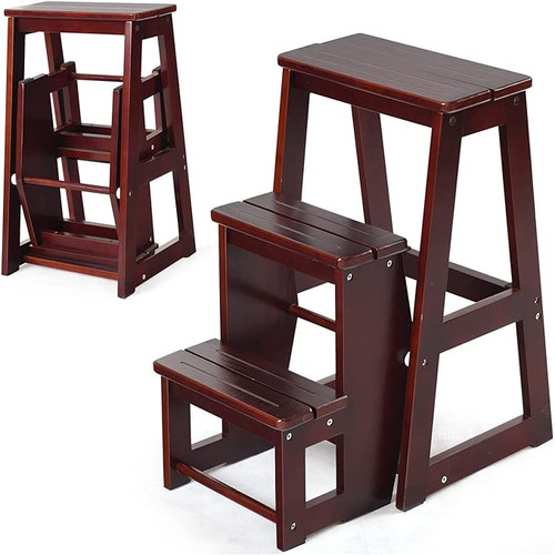 Wooden Ladder Chair, 3 Steps, Step Stool | Mcafee S