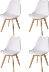 Set of 4 Dining Room Chairs Padded Chairs with Beech Wood Legs | Mcafee S