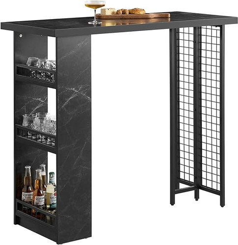 Bar Table Design Bistro Table with 3 Shelves High Kitchen Table with ...