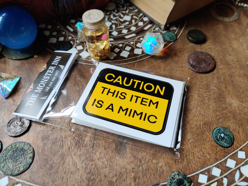 10 Mimic Warning Stickers | TheMonsterInn