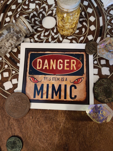 Graphic Mimic Warning Sticker | TheMonsterInn