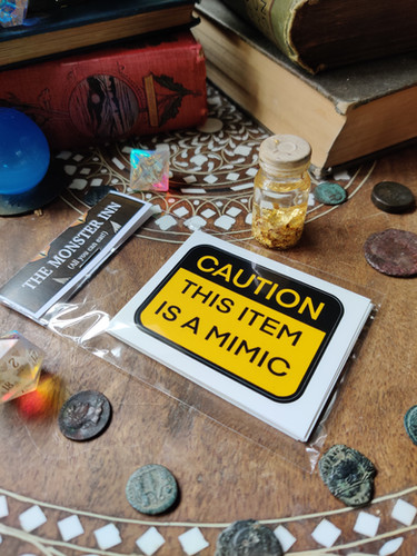 5 Mimic Warning Stickers | TheMonsterInn