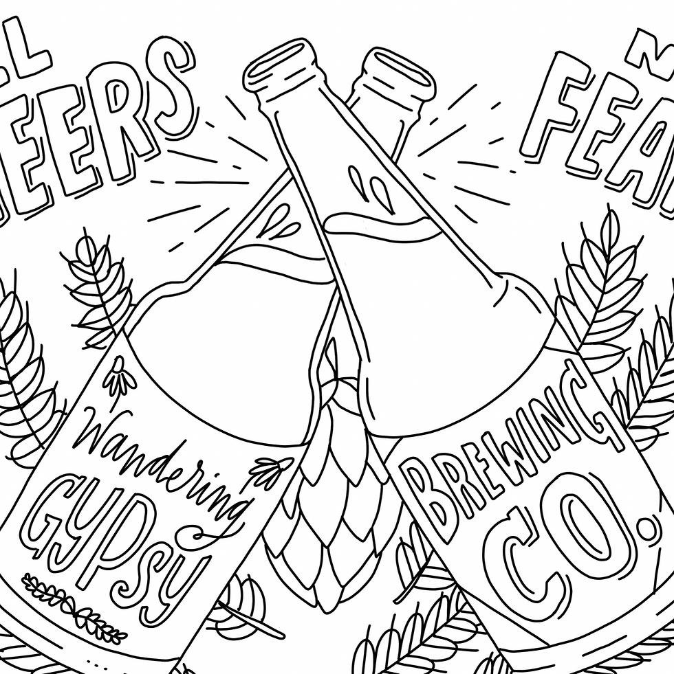 Cheers Coloring Page | Wandering Gypsy