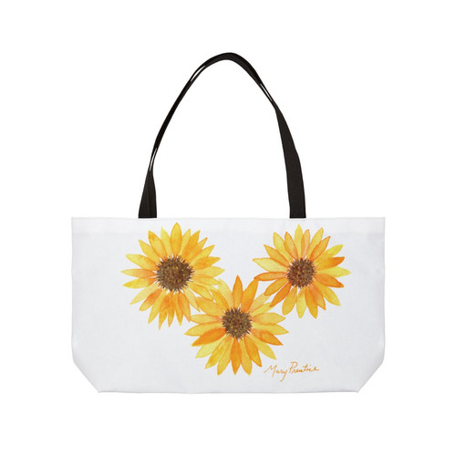 Bright Sunflower Large Tote Bag - watercolor original by Mary Prentice ...