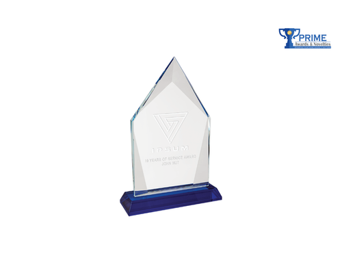 8 1/2" Diamond Halo Glass with Blue Base | Prime Awards Ja