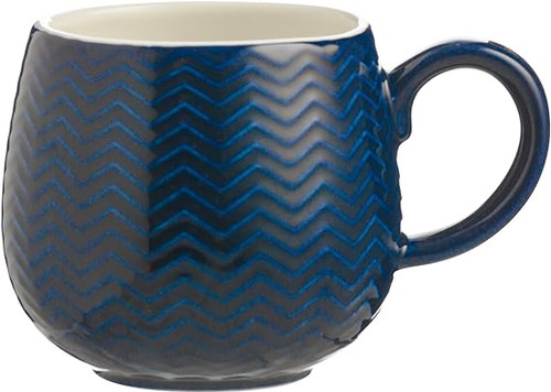 Mason Cash Embossed Chevron Mug, Navy (2 Pack) | Duke Essentials, Lewisham