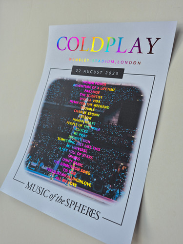 Coldplay tour set list | Aimee Rose Designs