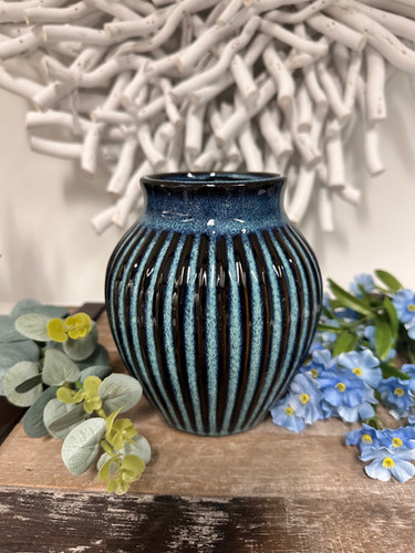 Navy Reflective Glazed Vase in 2 Sizes | The Wisteria Tree