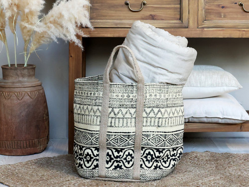 Large Fabric Basket with Handles | The Wisteria Tree