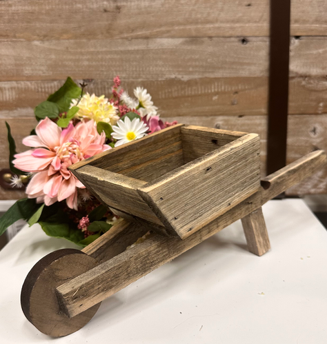 Mini Ornamental Wooden Wheelbarrow | The Wisteria Tree