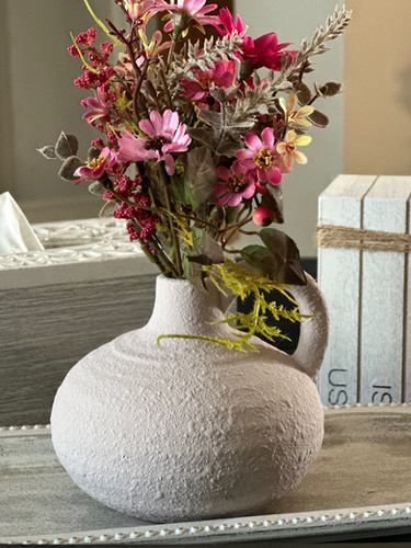 Rose Terracotta Short Round Vase | The Wisteria Tree