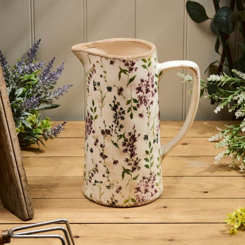 Beatrice Distressed Floral Jug | The Wisteria Tree