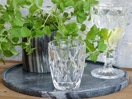 Lyon Glass with Diamond Cut Design | The Wisteria Tree