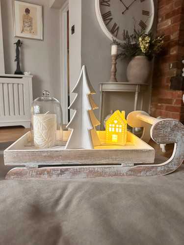 Distressed Sleigh Tray | The Wisteria Tree