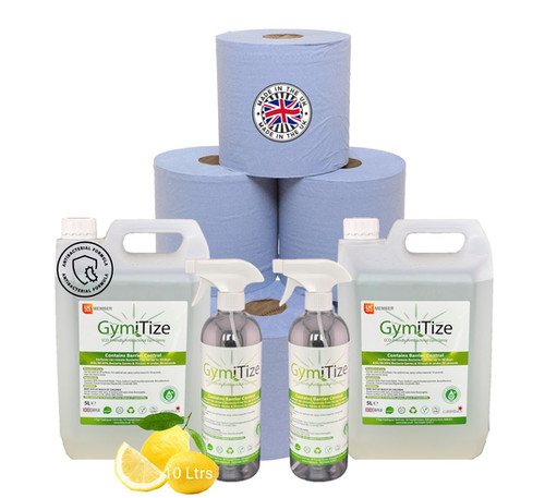 GymiTize Eco-Friendly Gym Cleaner and Sanitiser. 10 ltr Blue Roll Deal ...