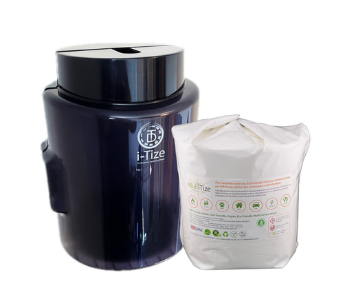 MultiTize Black Wall Mounted Wipe Dispenser Combo | i-Tize Wipes UK