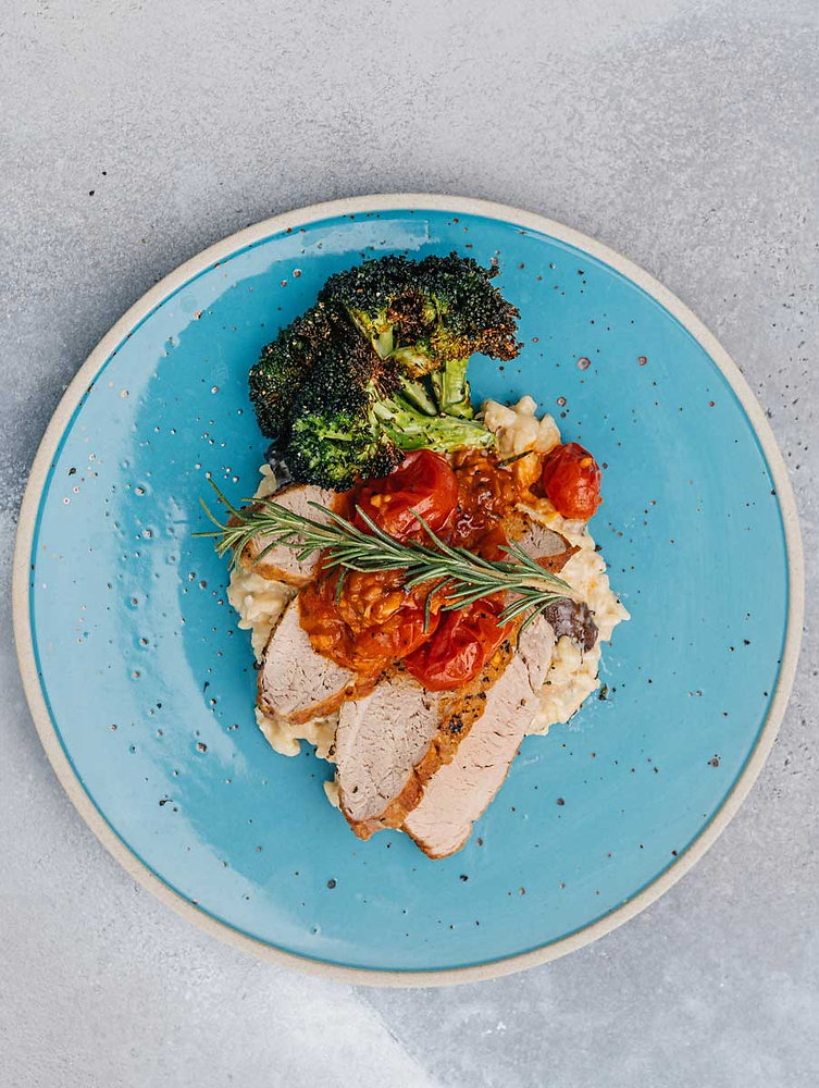 Chef Warren Copeland's Seared Pork Tenderloin with Mushroom Risotto