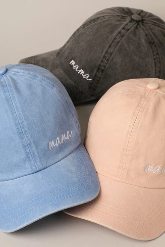 Mama Lettering Embroidery Baseball Cap | Family Ts