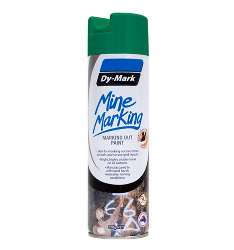 Dymark Mine Marking Paint - Vertical Green | Drill Connex Ltd, NZ