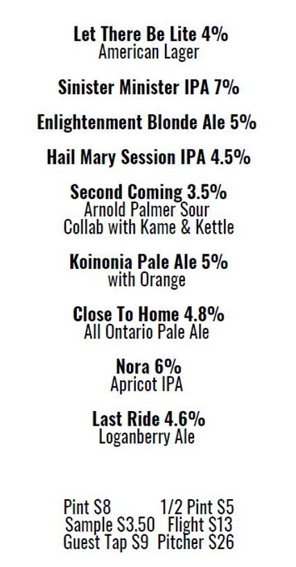 On Tap | Take Away | Craft Brewery | Ridgeway, Ontario