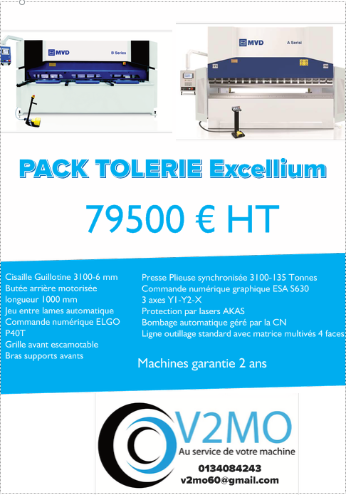 V2MO-Vente,dépannage,réparation machines: Cisaille, presse plieuse
