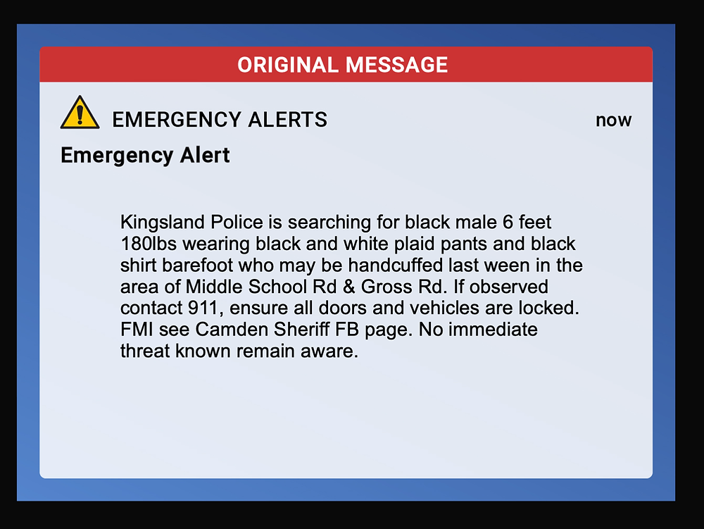 Law enforcement notifications and message consistency.