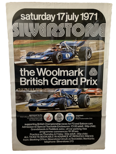 Original 1971 British Grand Prix Poster | The Historic Sportsc