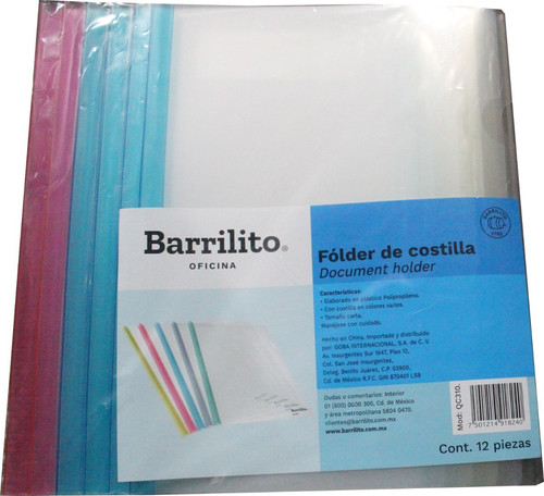 FOLDER DE COSTILLA TRANSPARENTE BARRILITO | DISPROAHN