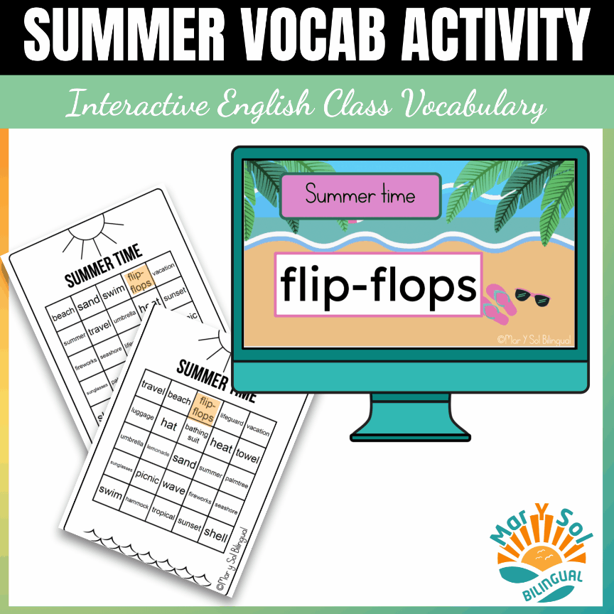 End of the year Activity Summer Vocabulary Game ESL Summer themed | Mar ...