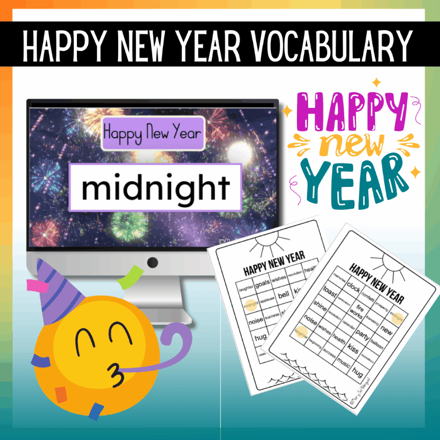 New Year Vocabulary Bingo Game Fun ESL & ELD Activity on Google Slides ...