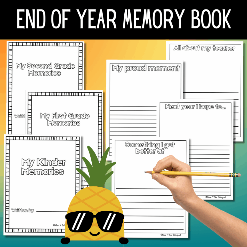 End of Year Memory Book Activities for Bilingual Students (English ...