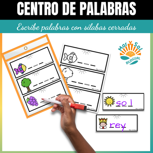 Spanish phonics word work Centro de palabras con sílabas cerradas | Mar ...