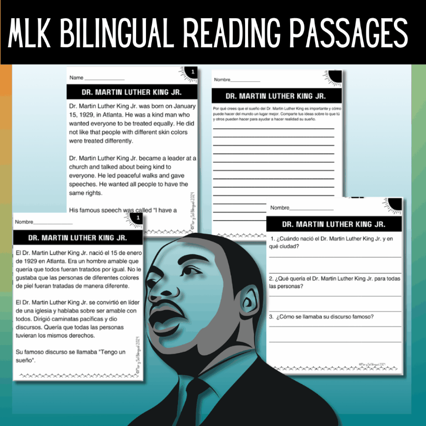 Dr. Martin Luther King Jr MLK Spanish reading passages Black History ...