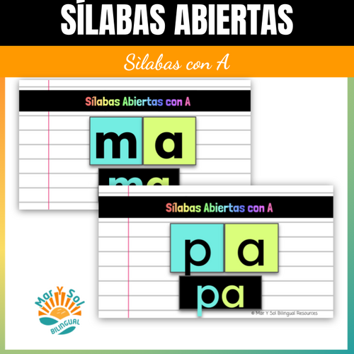 Sílabas Abiertas con A Spanish Phonics Blending Slides Open Syllables ...