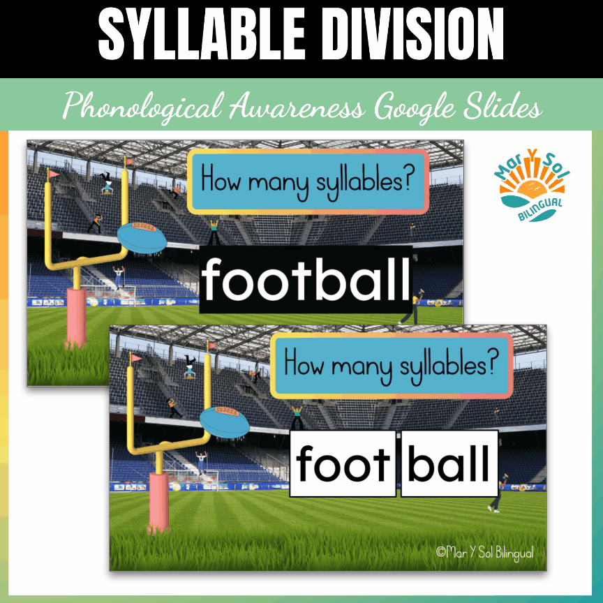 Syllable Division Phonological Awareness Football Interactive Slides ...