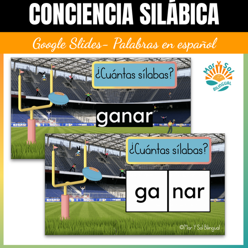 Contar sílabas Counting Syllables in Spanish Google Slide Football ...