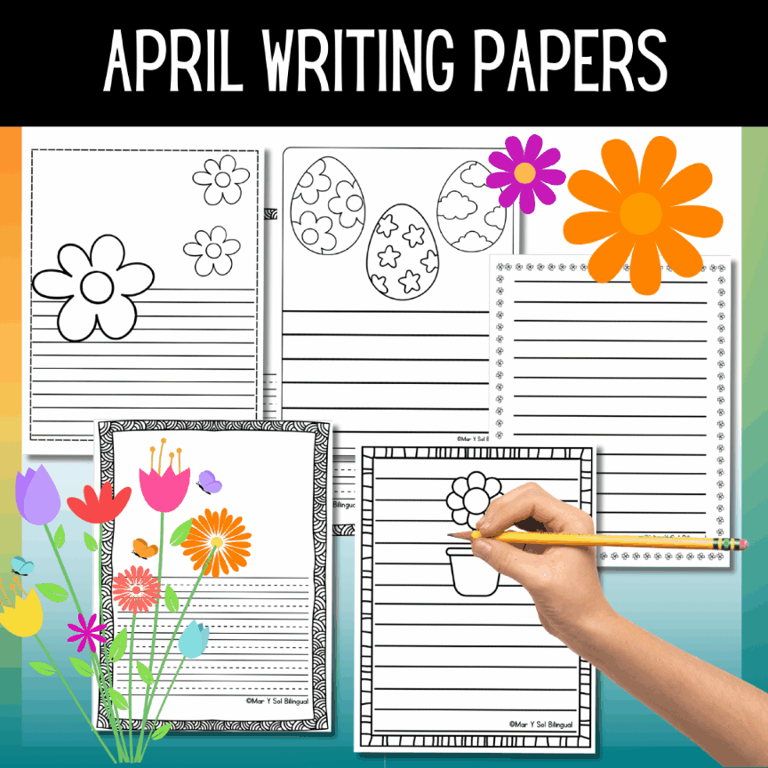 April Themed Differentiated Writing Papers Pages and Templates | Mar Y ...