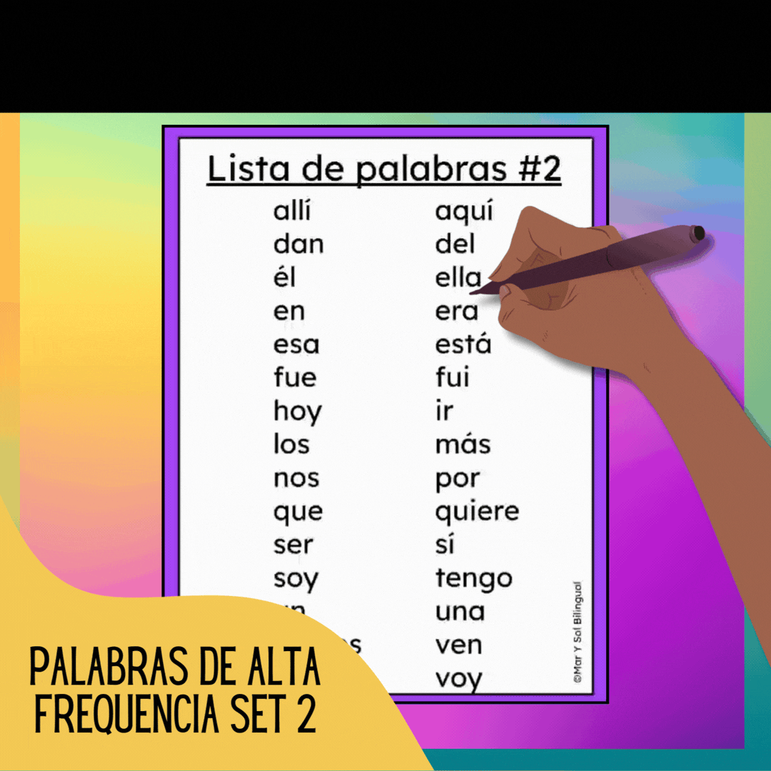 Spanish Sight Words Reading Intervention Palabras de Uso Frecuente List ...