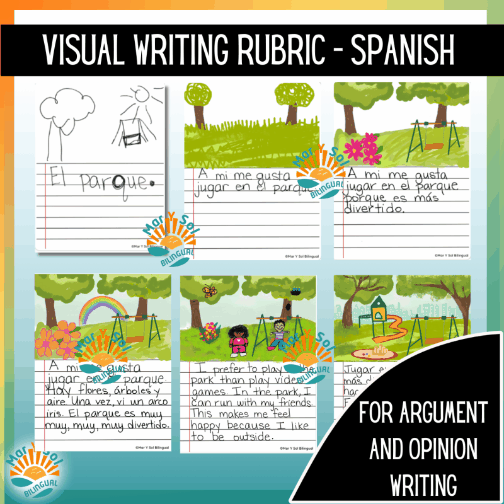Opinion Visual Writing Rubric in Spanish for 1st and 2nd grade Argument ...