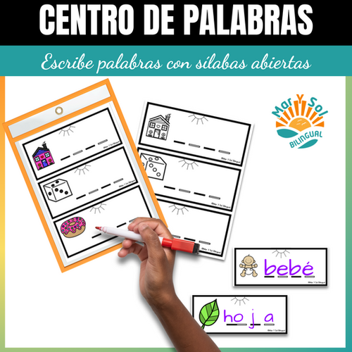 Spanish phonics word work Centro de palabras con sílabas abiertas | Mar ...