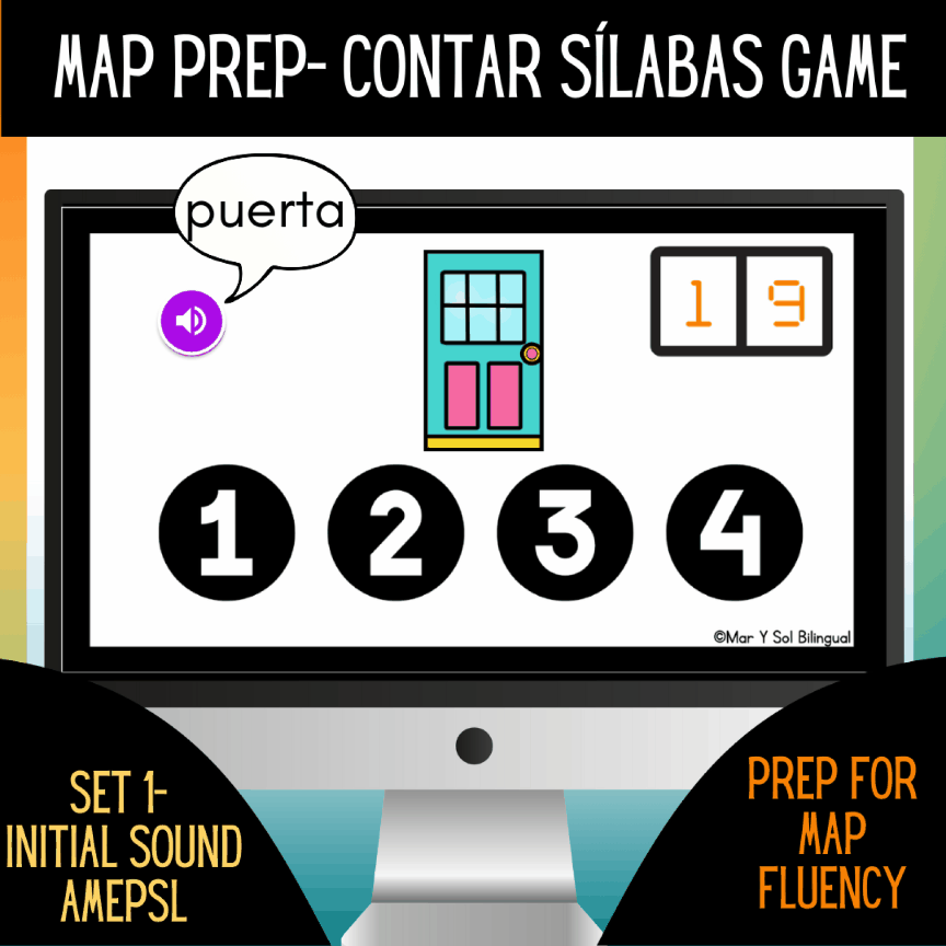 Contar Sílabas NWEA MAP Fluency Spanish Test Prep-Set 1 | Mar Y Sol ...