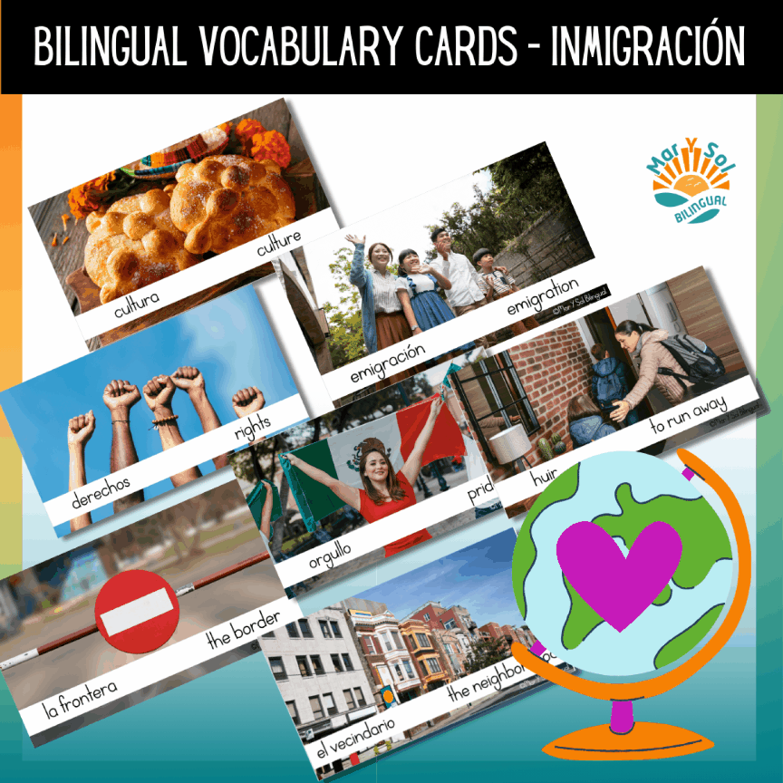 Immigration Spanish and English Vocabulary Activity Lesson with Real ...