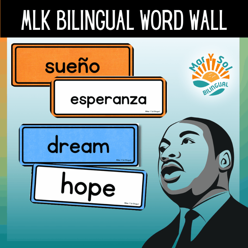 Dr. Martin Luther King Jr. MLK Vocabulary Word wall Spanish Black ...