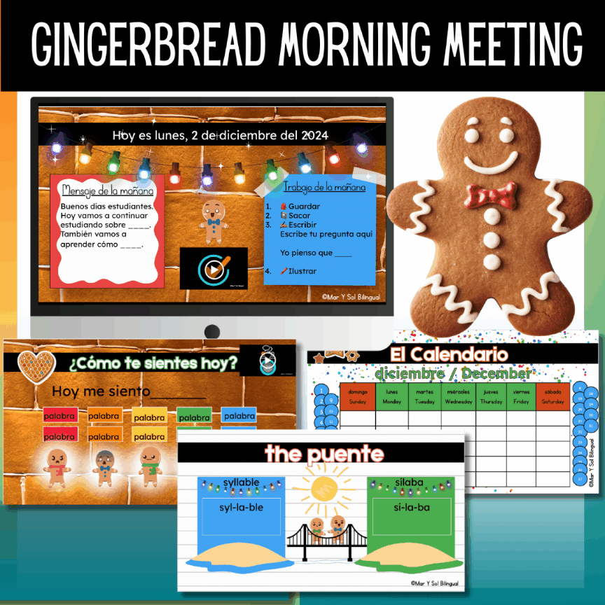 Elementary Morning Meeting Slides in Spanish and English- Editable ...