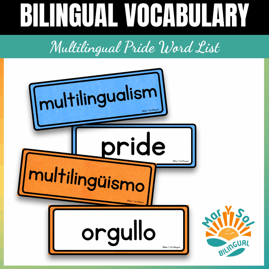 Multilingual Pride Bilingual Vocabulary Word Wall Hispanic Heritage ...