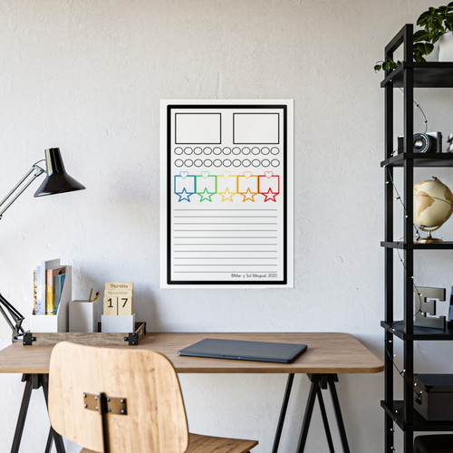 Dual-Language Bilingual Mapping Word Study Poster | Mar Y Sol Bilingual