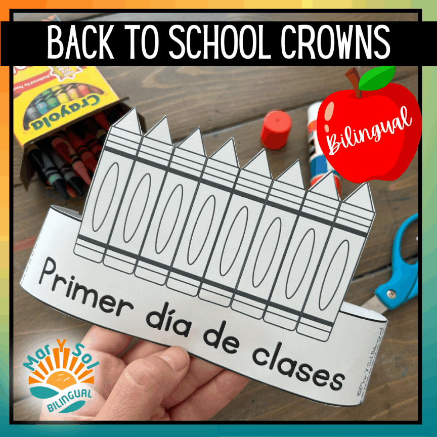 First Day of School Crown Headbands Spanish and English | Mar Y Sol ...